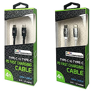 Dual USB-C/PD 60W Fast Charging Cord Compatible with ZTE Blade V20 Plus 5Gbps Data Transfer for Power Delivery Hi Capacity Charging (White)