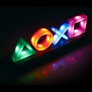 Paladone Playstation Icons Light with 3 Light Modes - Music Reactive Game Room Lighting