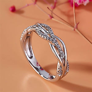 Jeulia 4PC Asscher Cut Sterling Silver Ring Set Cubic Zirconia CZ Engagement Anniversary Eternity Promise Wedding Band Ring Set with Jewelry Box (Silver, 7.5)