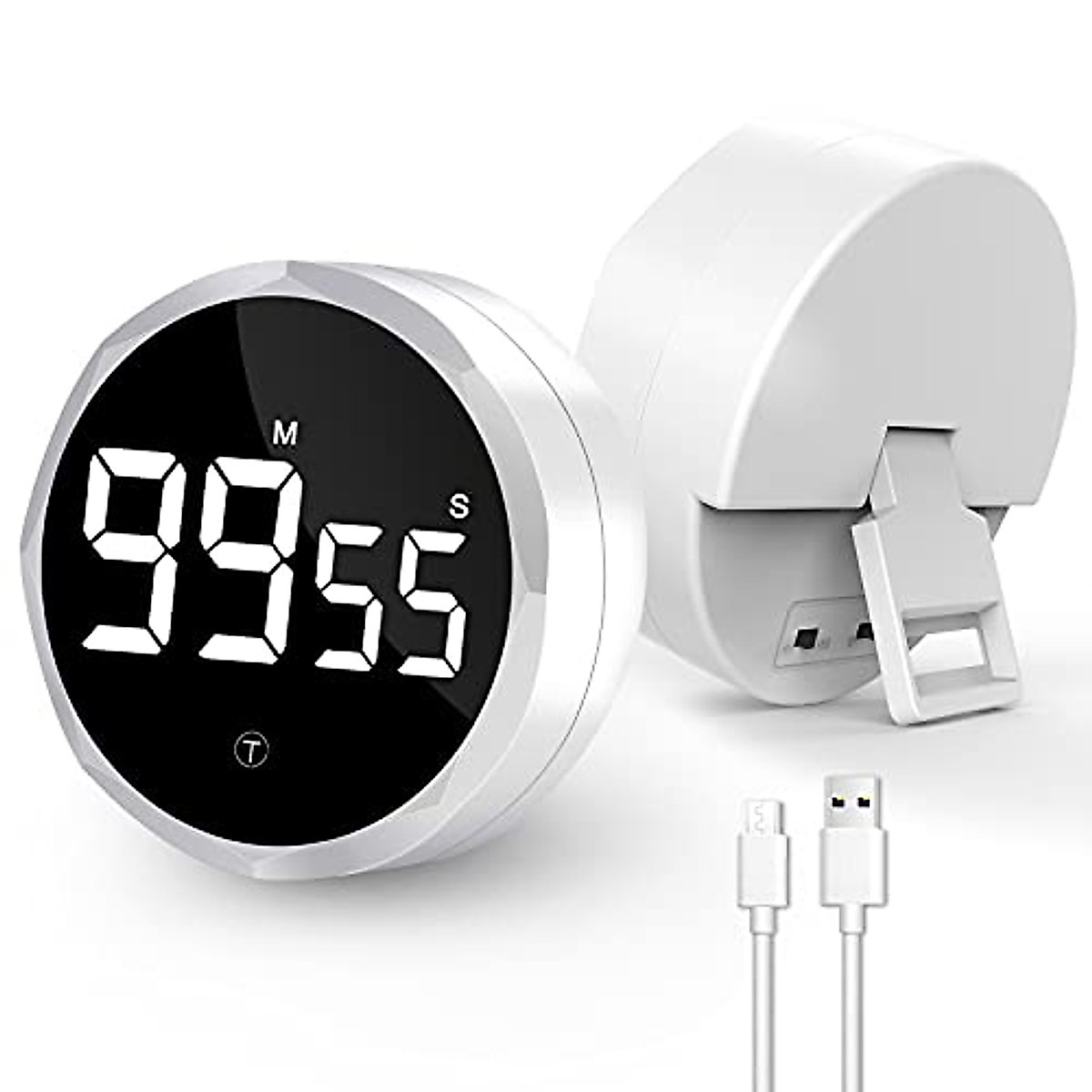 Timers,Timer for Kids,Digital Kitchen Timer with LED Touch Screen, Egg Timer with USB Charging,Magnetic Countdown Timer is Suitable for Classroom Study, Exercise, Oven, Cooking,Teaching