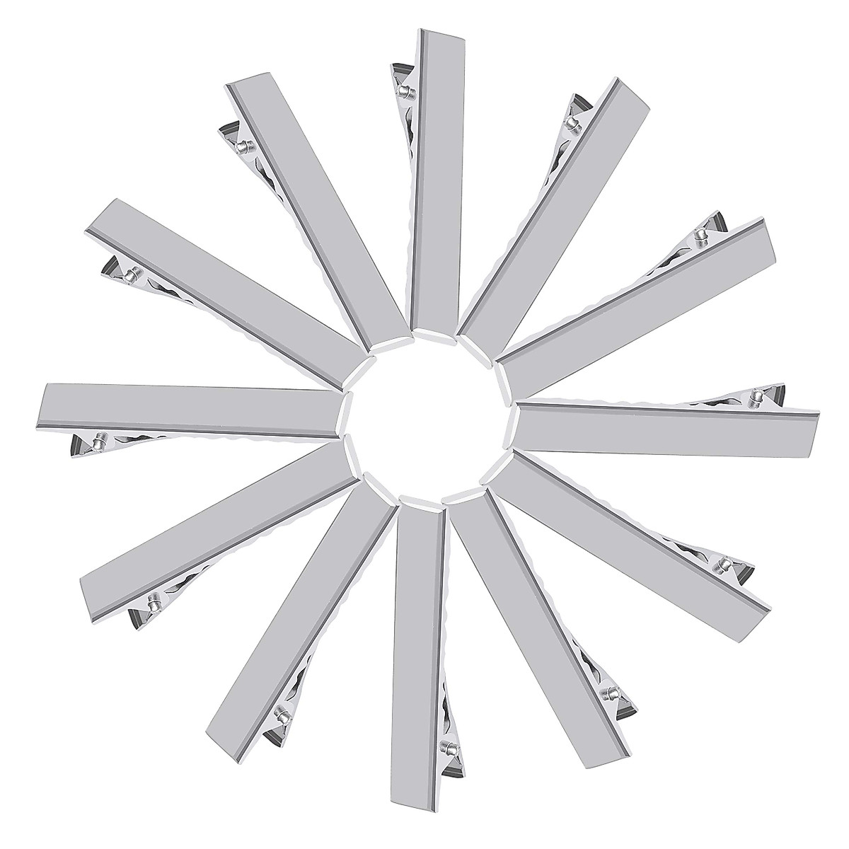 Elcoho 150 Pieces Metal Hair Clips Single Prong Alligator Clips Curl Clips Silver Hairbow Accessory