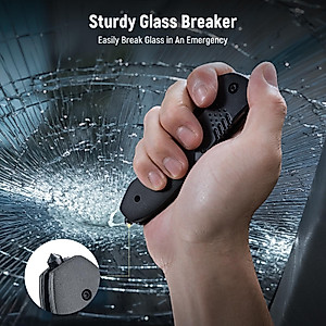 KEXMO Pocket Folding Knife - 3.46" Sharp Blade Tactical Pocket Knife with Clip, Glass Breaker - EDC Knives for Men Dad Women Hunting Survival Camping Fishing Hiking, Black