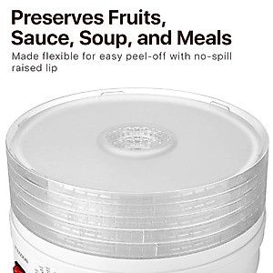 Flexzion Nonstick Fruit Leather Trays for Dehydrator, Fruit Roll Up for Food Dehydrator Machine (11 7/8 Inch) 2 Pack, Reusable Dehydrator Sheets for Dry Fruit Snacks Roll