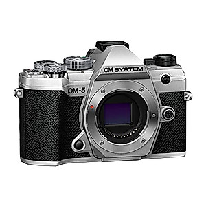 OM System OM-5 Silver Micro Four Thirds System Camera Outdoor Camera Weather Sealed Design 5-Axis Image Stabilization 50MP Handheld High Res Shot