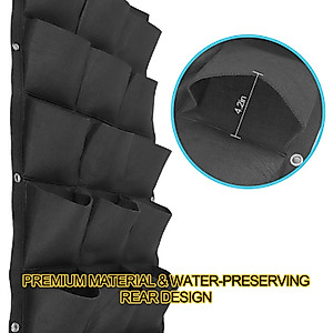 ZOENHOU 2 Pack Total 36 Roomy Pockets Vertical Garden Planter, Wall-Hanging Flower Pot Bags, Felt Wall Mount Balcony Planter Pouch for Herbs, Succulent, Flowers and Vegetables