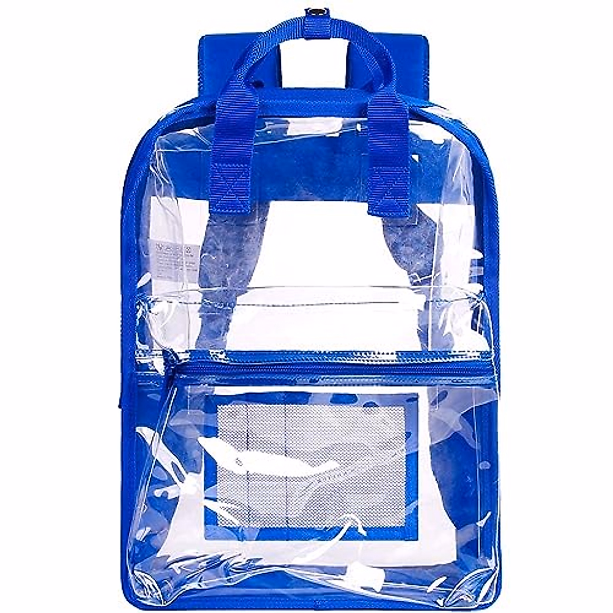 ZLYERT Clear Backpack, Heavy Duty Transparent Bookbag, Large See Through PVC Backpacks for Women and Men - Blue