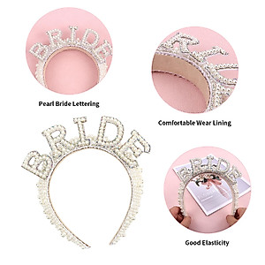 Casoty Pearl Bride Headband Material, One Size Fit All, Wide Applications, Women's Hairband, Bridal Shower, Wedding, Engagement Parties Gift