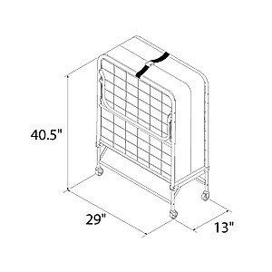 AZURFA Folding Bed with Mattress, 5 Inch Mattress and Metal Bed Frames, Portable Rollaway Guest Bed with Caster Wheels, Twin