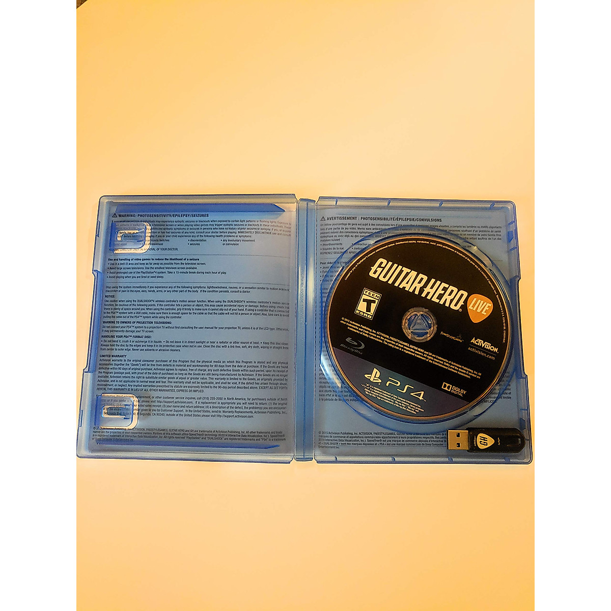 Guitar Hero Live Guitar Controller with Strap and USB Dongle but no Outer Box (PS4)