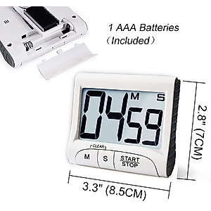 Timer Count Down/Count up Large Screen (White)…