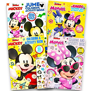 Disney Mickey Mouse Coloring Book Super Set with Stickers (4 Mickey Mouse Activity Books for Kids Toddlers)