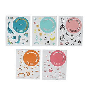Colored Stickers, PVC 5 Different Designs Camera Stickers for Protective Covers Space Animals Series