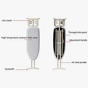 Large Non-Slip Foldable Ironing Stand, Compact Ironing Board with Iron Rest, Adjustable Height Home Ironing Board, Extra Wide Countertop Ironing Board