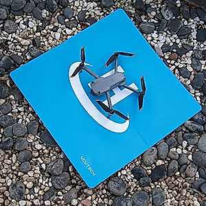 VCUTECH Drone Landing Pad Weighted 25 inch(65cm) for DJI Mini 3 Pro Accessories, Mavic 3, Mavic Air 2/2S, DJI Mini 2 Accessories, DJI FPV Drone, DJI Avata Fly More Kit Drone Accessories (Blue)