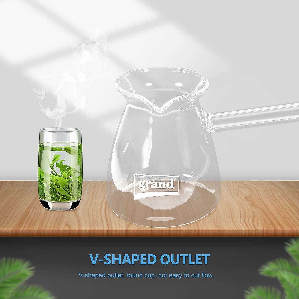 Operitacx 1pc Side Handle Coffee Maker Organic Coffee Decaf Espresso Ground Chocolate Heater Butter Melt Pot Coffee Pot Blueberries Organic Pans Boiler Household Pot Glass Arab Milk Foam Cup