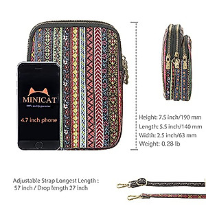 MINICAT Small Crossbody Bags RFID Blocking Card Slots Cell Phone Purse Wallet for Women (National)