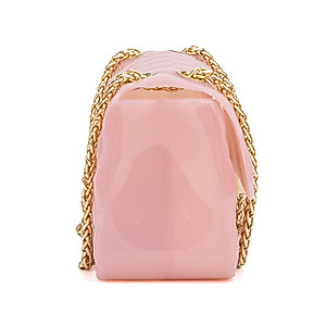 Olivia Miller Women's Fashion Finn PVC Jelly Pink Gradient Pattern Small Crossbody Bag w Convertible Strap, Evening Everyday Casual Work Purse Handbag