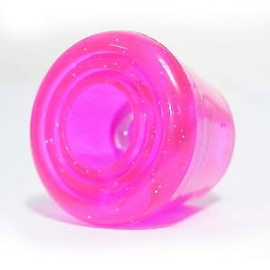 VNAKER PU Rubber Roller Skate Toe Stoppers 1 Pair with Screws (Pink)