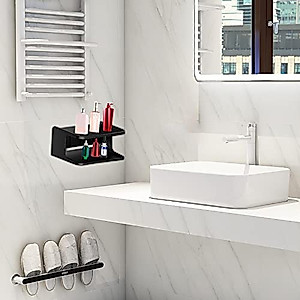 Bedside Shelf Organizer, Universal Double Layer Wall Shelves, ABS Floating Stand, Bedroom Rack Organizer Shelf, Double Layer Storage Wall Mount Shelf for Kitchen, Dorm, Bedside Wall Shelf