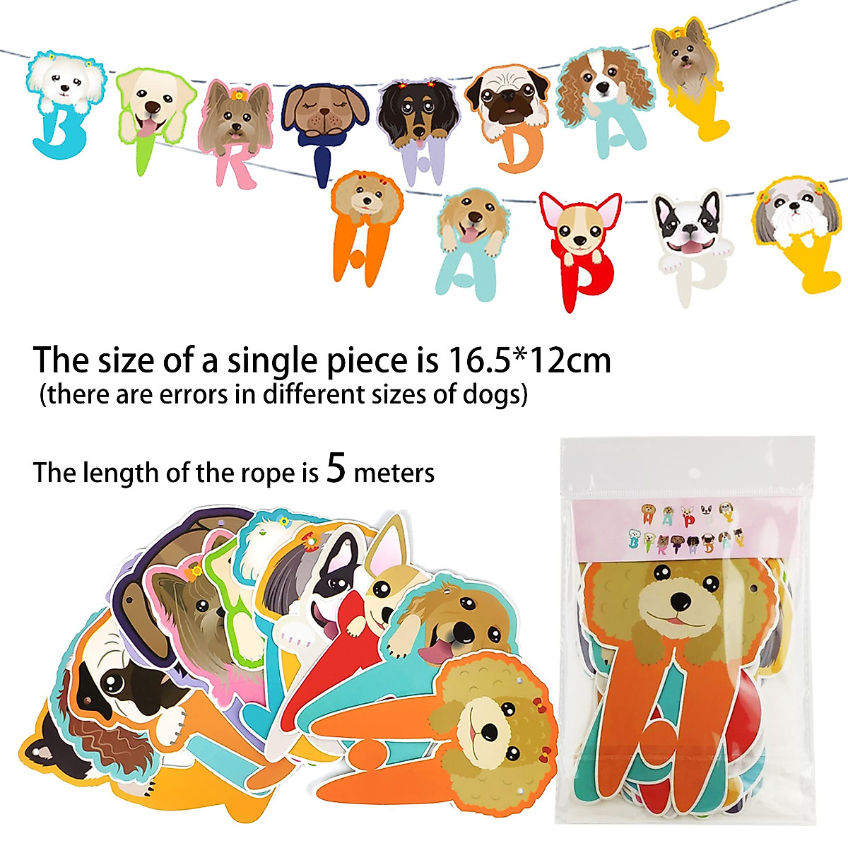 LaVenty 25PCS Glitter Lets Pawty Banner Dog Birthday Banner Dog Pawty Banner Dog Party Banner Pet Birthday Banner Pet Party Banner