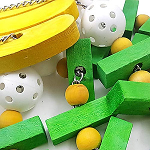 Keersi Medium Large Bird Chew Toy Wood Block for Parrot Parakeet Cockatiel Conure Cockatoo African Grey Macaw Eclectus Amazon Lovebird Budgie Cage