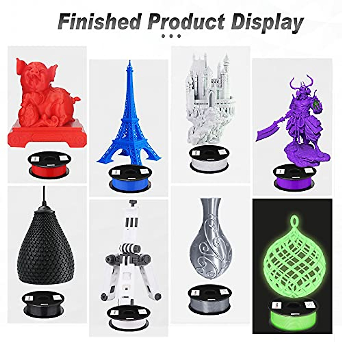 GOOFOO PLA+ 3D Printer Filament 1.75mm,Bubble-Free Clog-Free Tangle-Free Dimensional Accuracy +/- 0.05 mm,1 kg Spool(2.2lbs),White