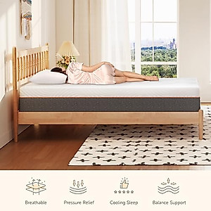 koorlian Queen Mattresses, 10 Inch Gel Memory Foam Mattress for Cooling Sleep & Pressure Relief, Queen Size Mattress in a Box with Knitted Cover, Motion Isolation, Fiberglass Free, Orange