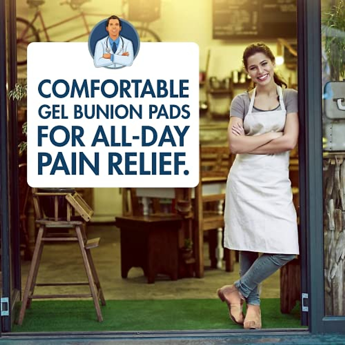 Dr. Frederick's Original Bunion Sleeves - 2ct. - Thin Bunion Relief Socks - Orthopedic Bunion Cushion for Women & Men - Gel Pad Bunion Guard, Big Toe Separator - Small - W5-6.5 | M4.5-6