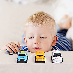 FUN LITTLE TOYS 1:48 Die Cast Metal Toy Cars for Toddles, Pull Back Cars Toys for 1 Year Old Boy, 2 Year Old Boy Birthday Gift, Wind Up Cars Toddler Toys Age 1-2, 8PCS