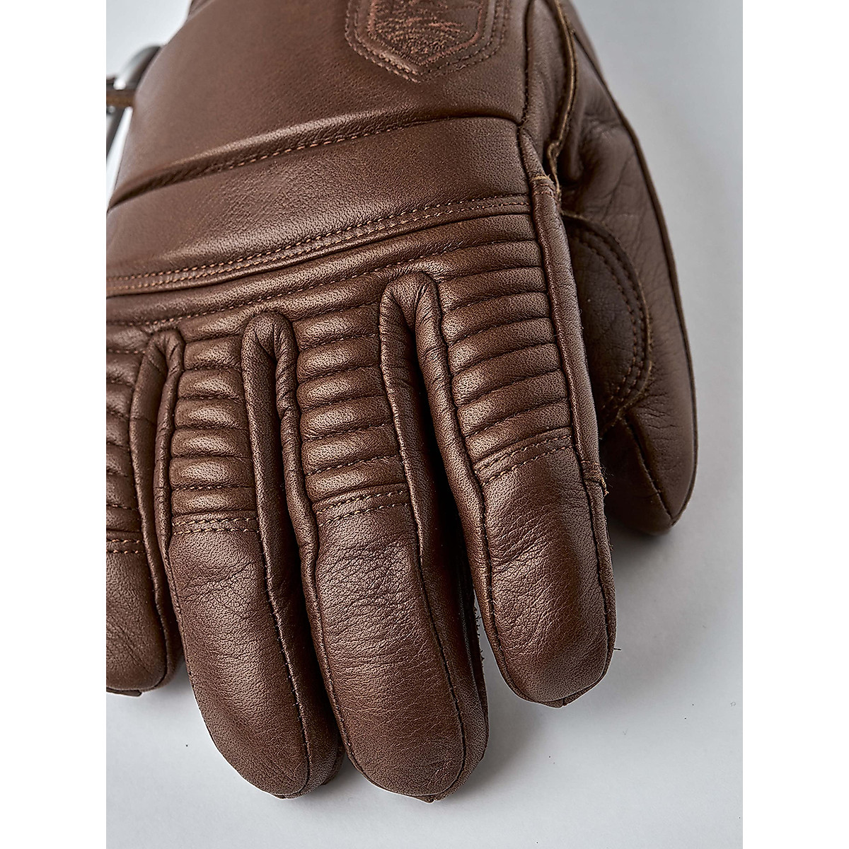 Hestra Mens Ski Gloves: Fall Line Winter Cold Weather Leather Gloves, Brown, 8