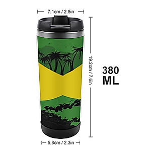 TAIZIYEAH Sports Water Bottle Jamaica Flag Travel Mug Double Wall Vacuum Insulated Stainless Steel Water Bottle for Travel Fitness Office