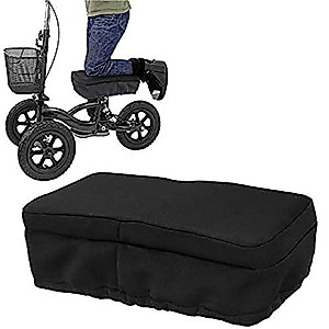 iayokocc Knee Walker Pad Cover- Memory Foam Knee Walker Cushion for Cover Knee Scooter Cushion- Improves Comfort,Soft Padding Fits Most Walkers(Black)
