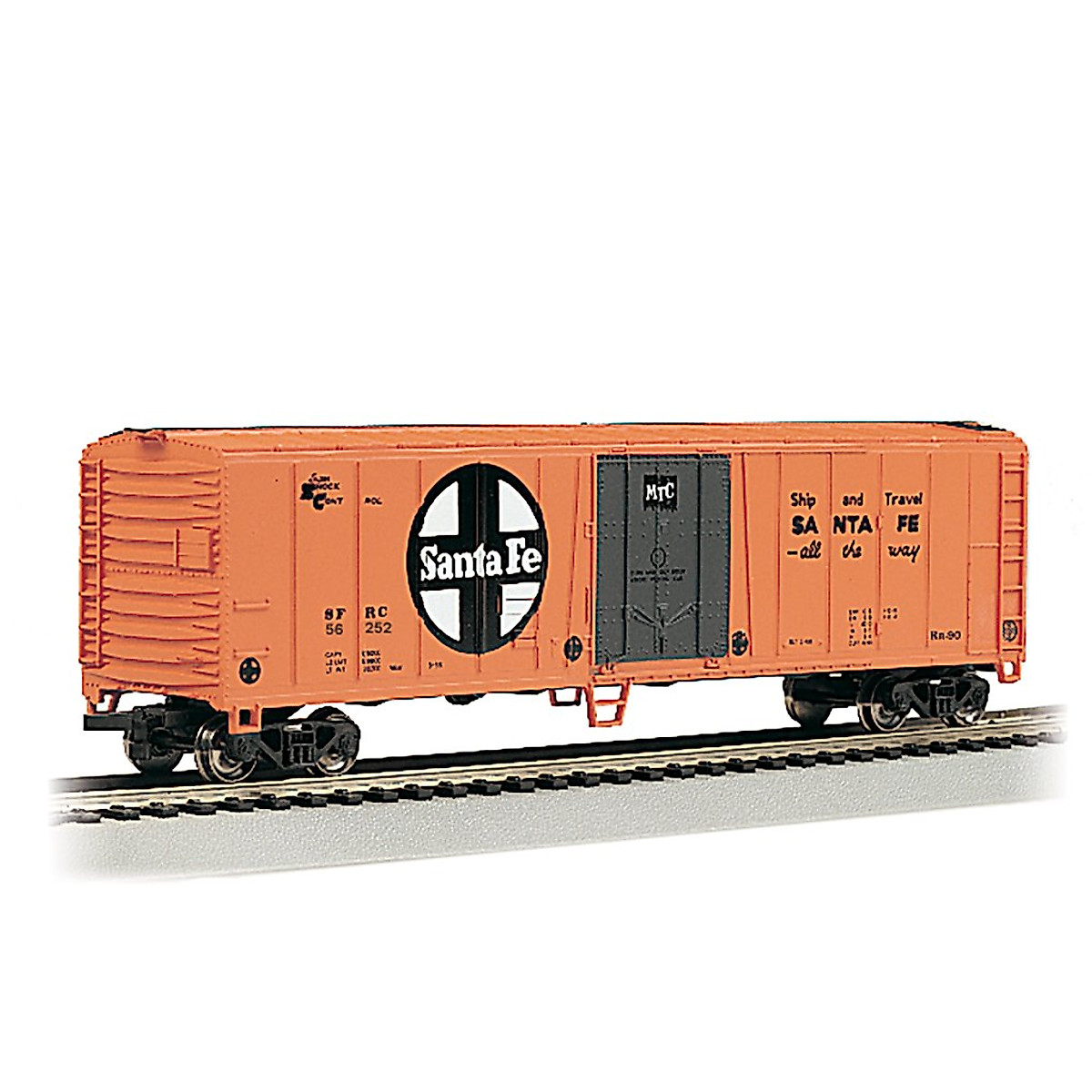 Bachmann Trains 50' Steel Reefer Car - ATSF #56252 - HO Scale Prototypical Orange