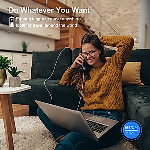 iPhone Charger,[MFi Certified] 2Pack 6FT Lightning Cable Data Sync Charging Cords With 2Pack USB Wall Charger Travel Plug Adapter Compatible with iPhone 14/13/12/11/Mini/XS/Max/XR/X/8/7/SE