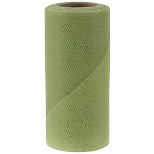 Falk Fabrics Tulle Spool for Decoration, 6-Inch by 25-Yard, Olive