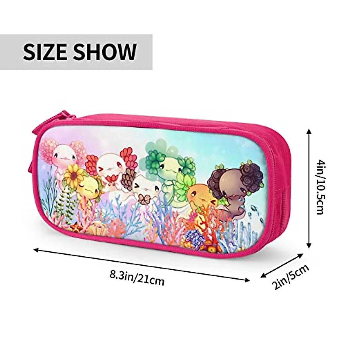 Axolotl Pencil Case Pencil Pouch Pencil Box Pencil Bag Pencil Holder Large Capacity Pen Case Pen Box For Boys Girls Pink One Size
