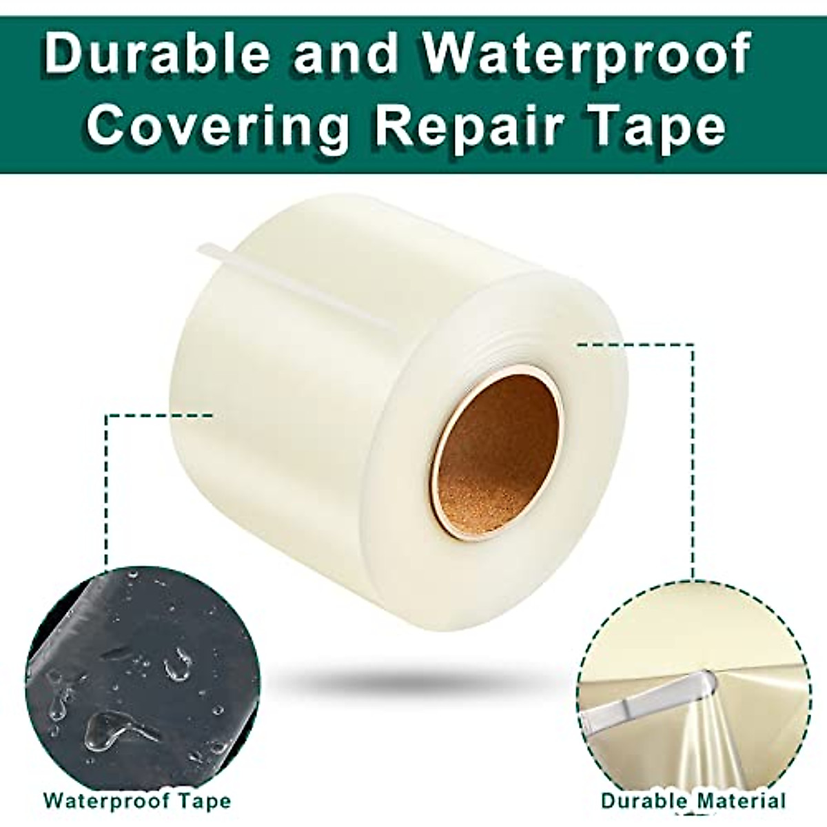 Tondiamo Greenhouse Repair Tape 4 Inch x 144 Feet Plastic Film Repair Tape Clear Film Repair Tape for Garden Greenhouse Tents Sheeting Coverings Sealing Patching Extra Strong Permanent Repair