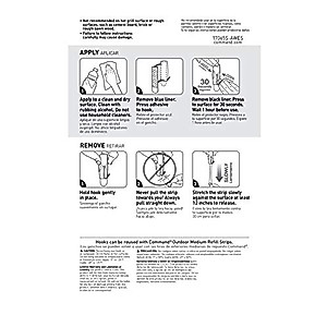 Command Outdoor Stainless Steel Wire Hooks, Damage Free Hanging Wall Hooks with Adhesive Strips, No Tools Wall Hooks, 2 Black Hooks and 3 Weather Resistant Command Strips