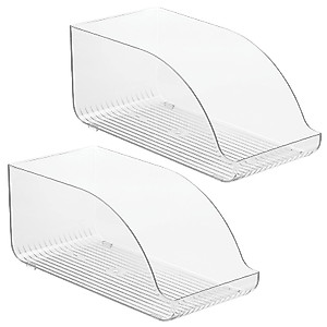 mDesign Compact Plastic Kitchen and Pantry Storage Organizer Bin for Tall Skinny Soda/Pop Cans - Kitchen, Pantry, Refrigerator - 2 Pack - Clear