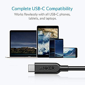 Anker Powerline II USB-C to USB-C 3.1 Gen 2 Cable (3ft) with Power Delivery, for Apple MacBook, Huawei Matebook, iPad Pro 2020, Chromebook, Pixel, Switch, and More Type-C Devices/Laptops