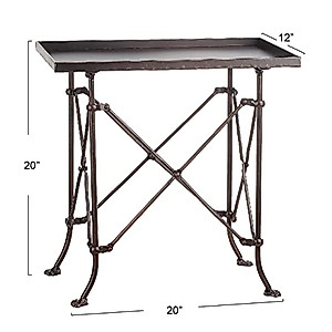 Creative Co-op Bronze Metal Rectangle Table, 20",DA0124