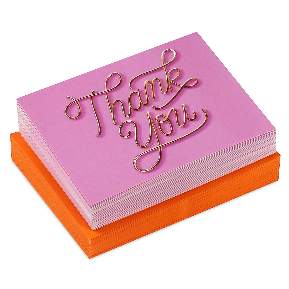 Hallmark Pink Thank You Notes (40 Blank Cards with Envelopes) for Bridal Showers, Birthdays, Graduations