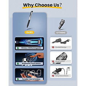 Tarlido Engraving Pen, USB Rechargeable Cordless Rotary Tools, Professional Mini Carving Machines Portable DIY Engraver Machine for Metal to Wooden, Glass, Jewelry-Black