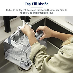 LEVOIT Humidifiers for Bedroom Large Room Home, Blue & Humidifiers for Bedroom Large Room Home, Smart Wifi Alexa Control, 6L Top Fill Warm and Cool Mist, White