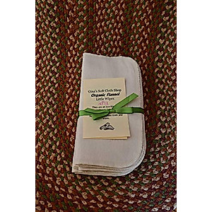 2 Ply Organic Flannel Washable Baby Wipes 8 x 8 Inches Set of 10 Sewn with Organic Cotton Thread