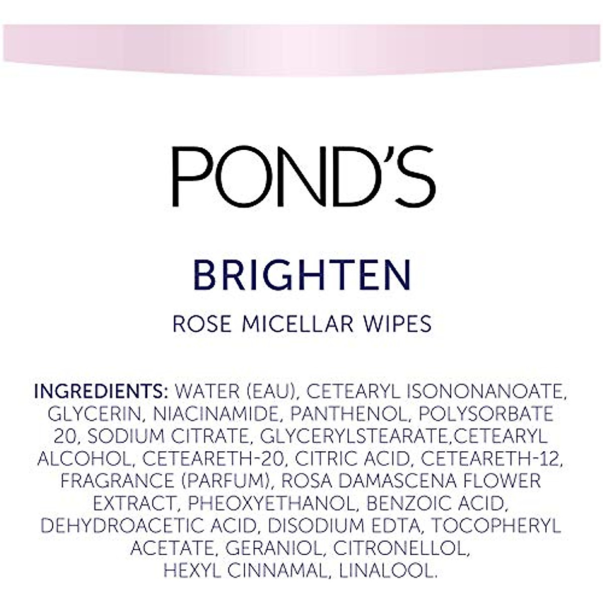 Pond's Vitamin Micellar Wipes For Dark Spots Brighten Rose Removes Waterproof Makeup 25 Wipes