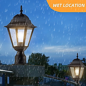 Windben Outdoor Post Light,Lamp Post Light Fixture,Post Lantern with Pier Mount Base,Matte Black,7.4in,Suitable for Gardens,Yards,Balconies,Passages or Entrances,etc