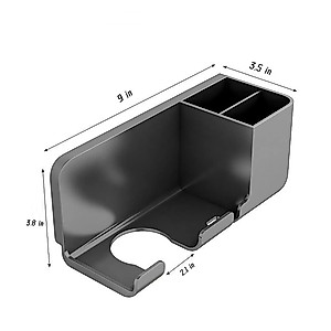 Hair Dryer Holder Self Adhesive Hair Tool Organizer Blow Dryer Holder Wall Mount Hair Care Tools Organizer Bathroom Space Saver (Black)