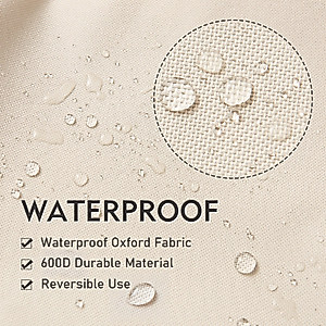 Bestalent Patio Furniture Covers Waterproof, Outdoor Chair Covers 2 Pack Clearance, Lawn Deep Seat Cover, Fits up to 36W × 37D × 36H inches (Beige/Grey)