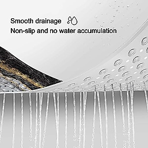 LNOND Bathtub Mat for Bathroom Non Slip,Shower mats for Showers Anti Slip with Drain Holes and Suction Cups(Black Marble,40 X 16 Inch)